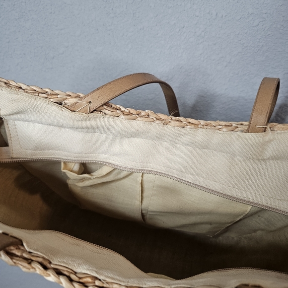 Cappelli Straworld | Bags | Cappelli Straworld Pond Scene Purse Wicker ...